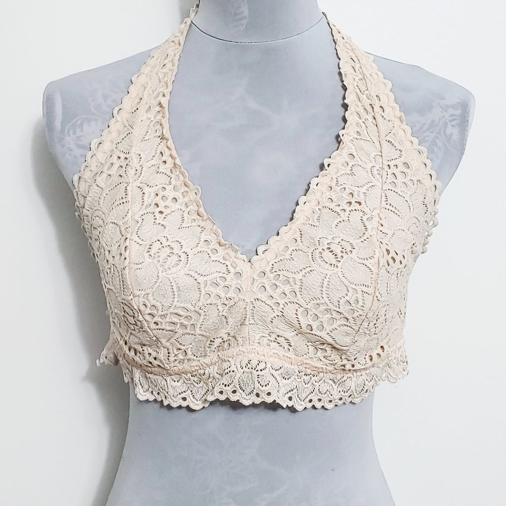 Rare Aerie Beige/Flesh Tone Coquette Bra Top Bralette - Gem